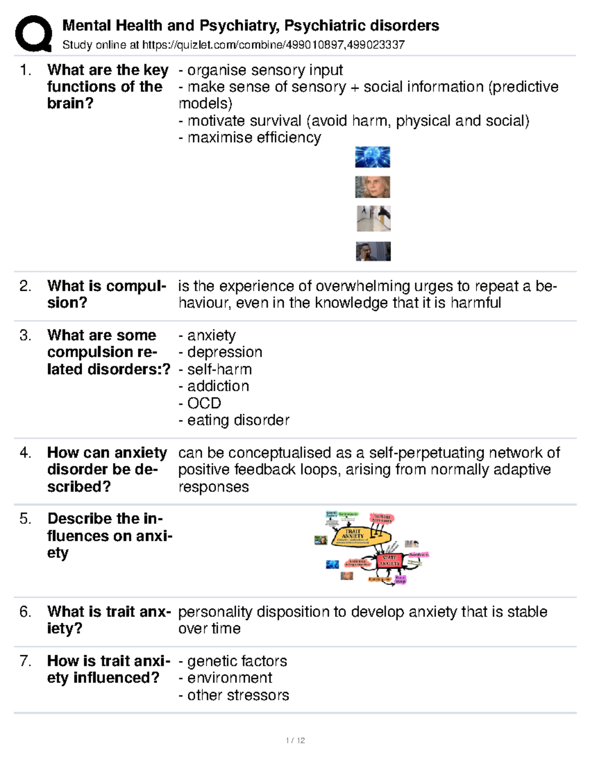 Year 1 Psych - Practice questions in the style of flash cards on all ...