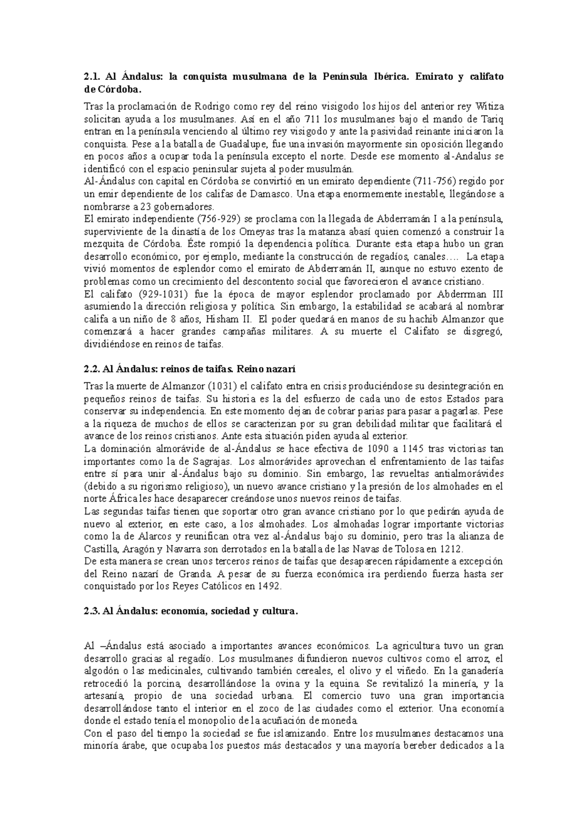 Epigrafes Bloque 2 - wefwefwe - Al Ándalus: la conquista musulmana de ...