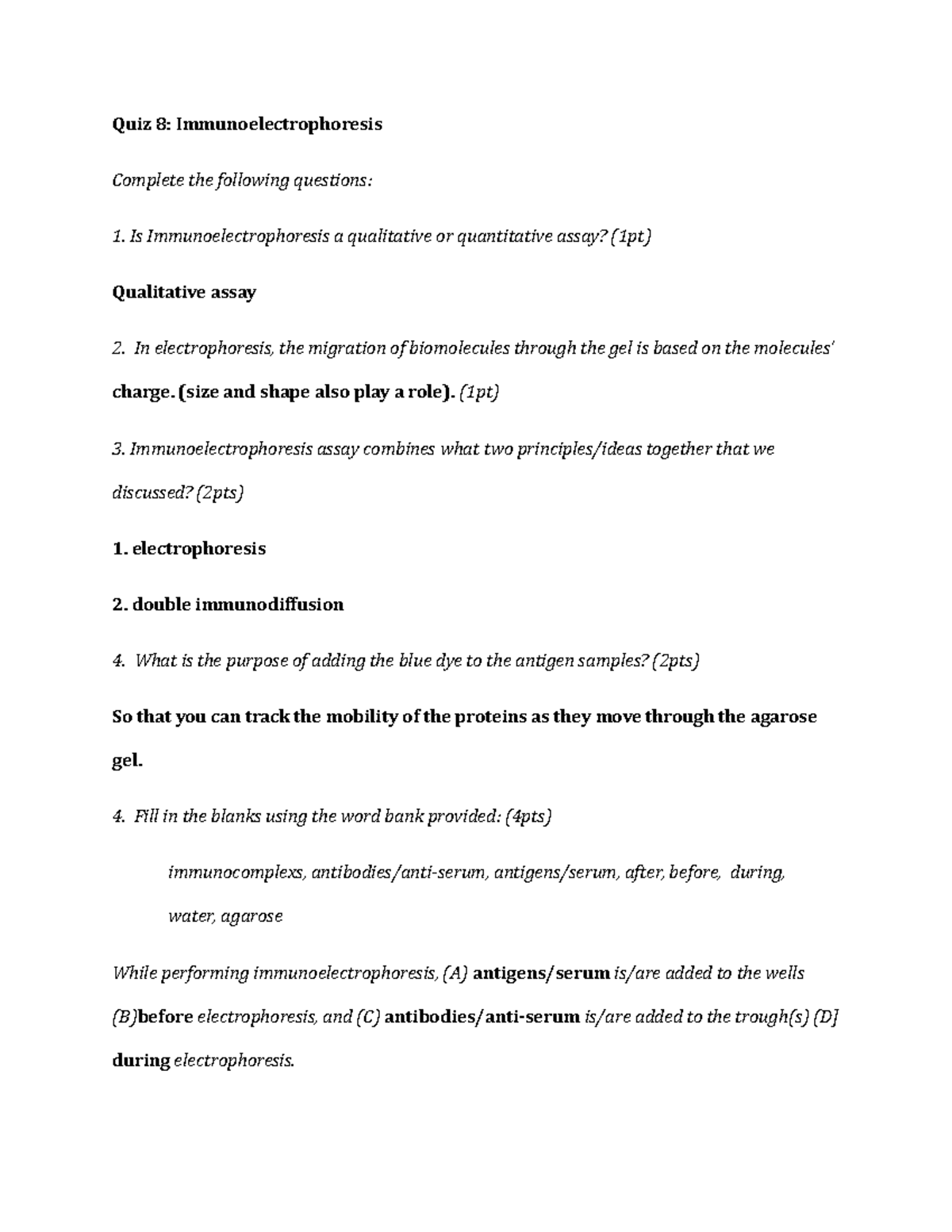 IEP quiz 8 new - IEP method Questions #8 BSC 486L: Immunology and ...