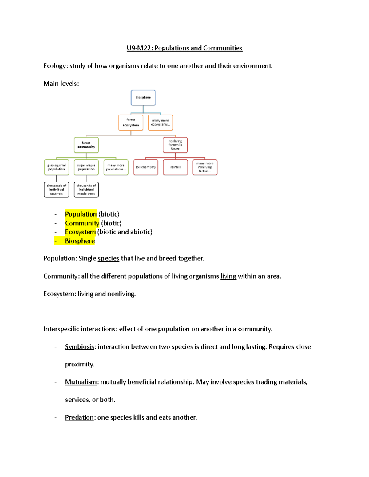 C190 Module 22: Populations and Communities - U9-M22: Populations and ...