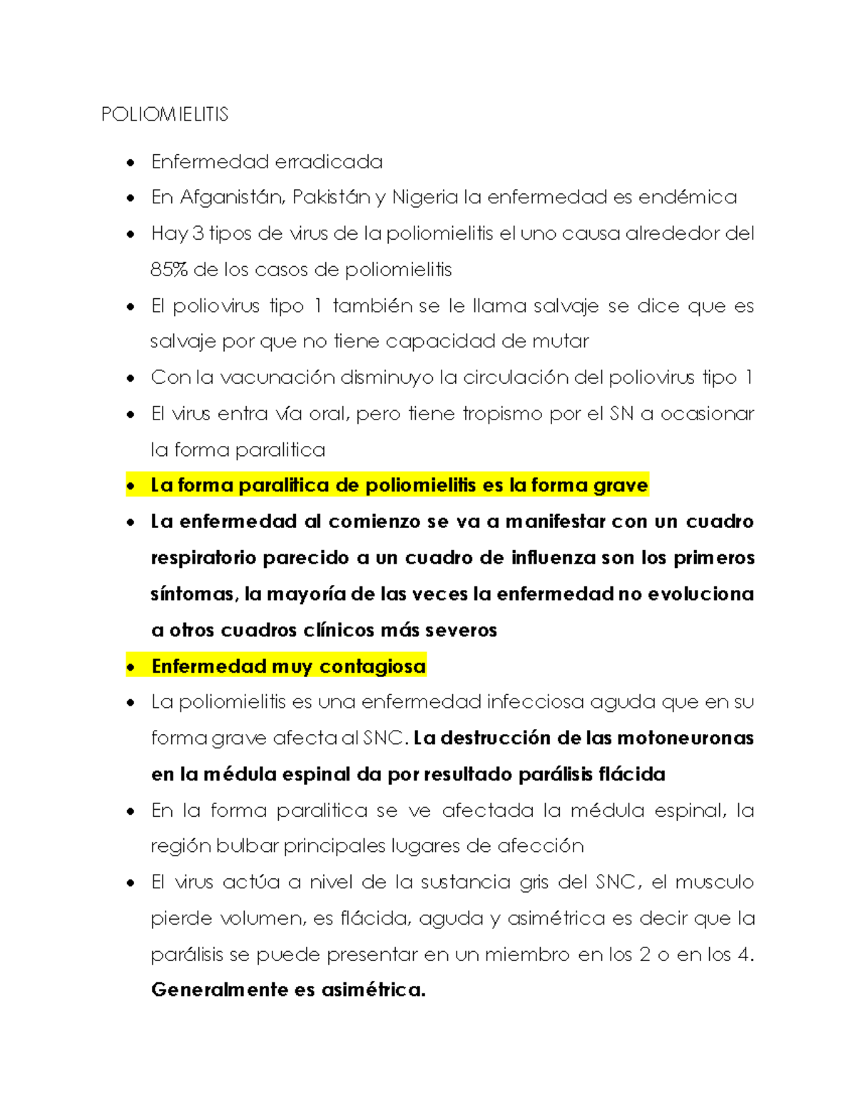 Polimielitis - Aspectos importantes a tomar en consideración de la ...