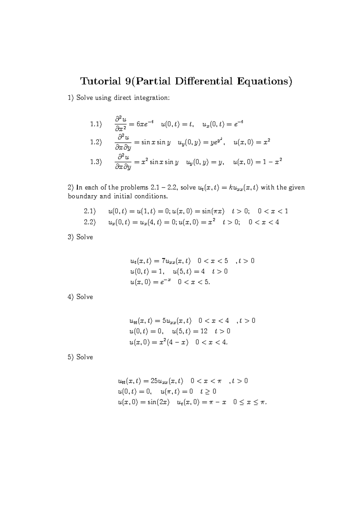 Tut9 8fc33b1e55cb20a03fc8535e59c06ec6 - Tutorial 9(Partial Differential ...