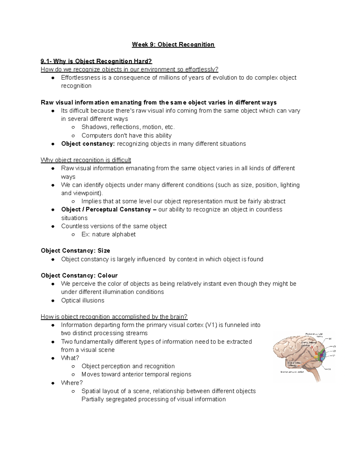 Week 9 Object Recognition Computers Dont Have This Ability Object Constancy Recognizing