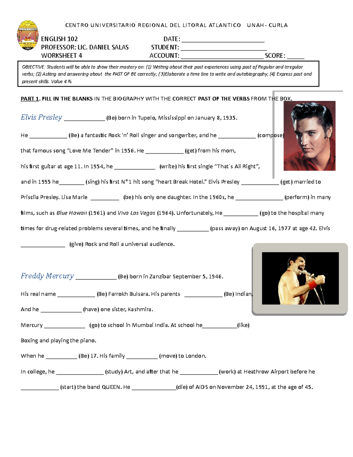 Worksheet 4 ENG 2 - Worsheet 4 de inglés 1 - CENTRO UNIVERSITARIO ...