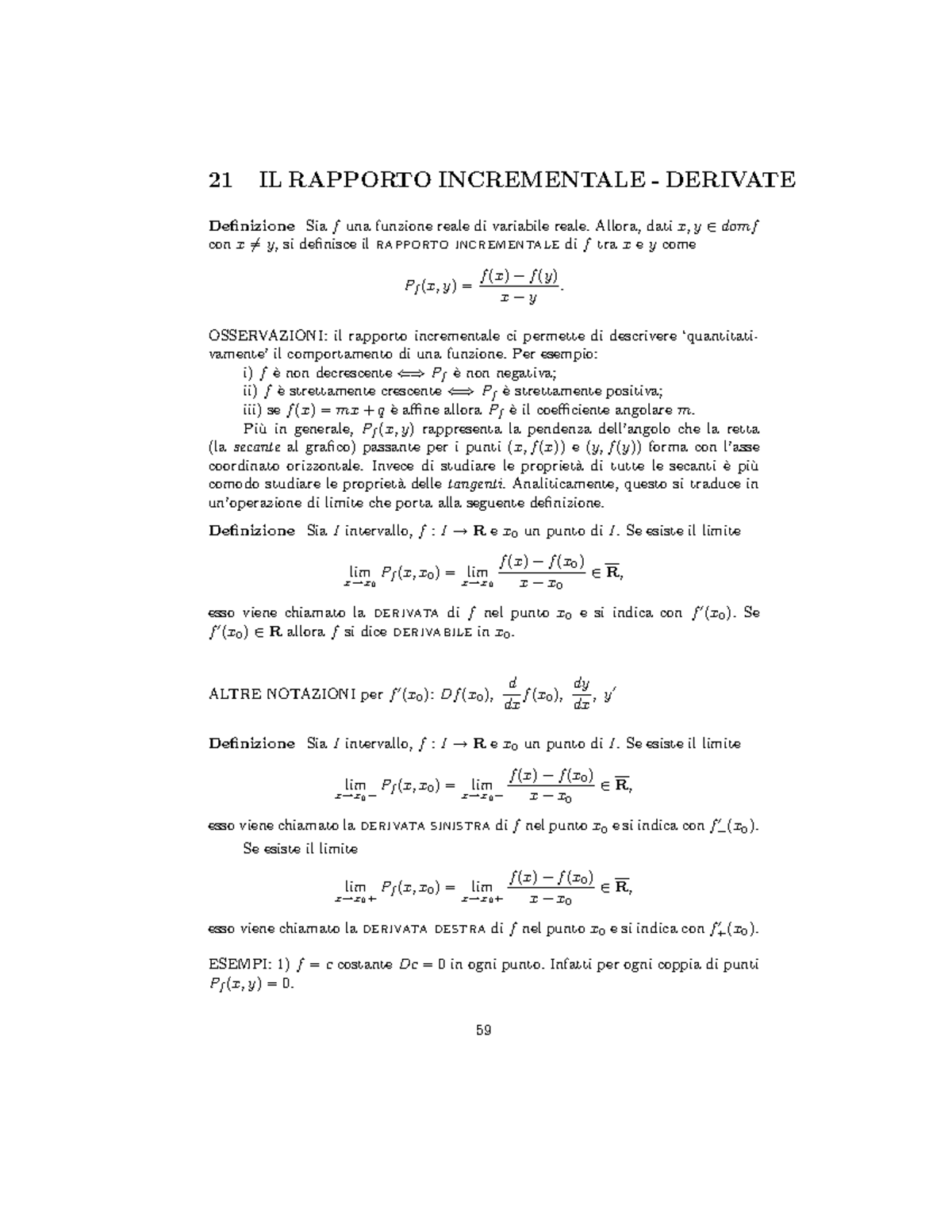 8 operazioni derivate - 21 IL RAPPORTO INCREMENTALE - DERIVATE ...