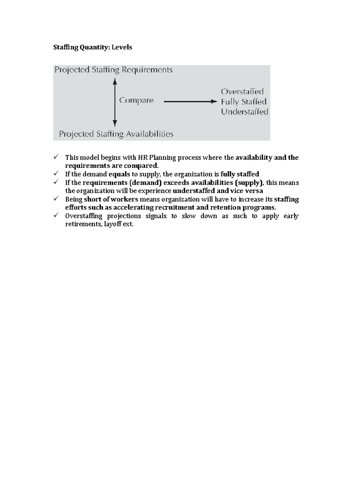 Staffing Quantity Model - Staffing Quantity: Levels This model begins ...