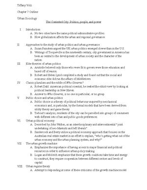 Urban soc final exam - Grade: A - Tiffany Volz Urban Sociology Final ...