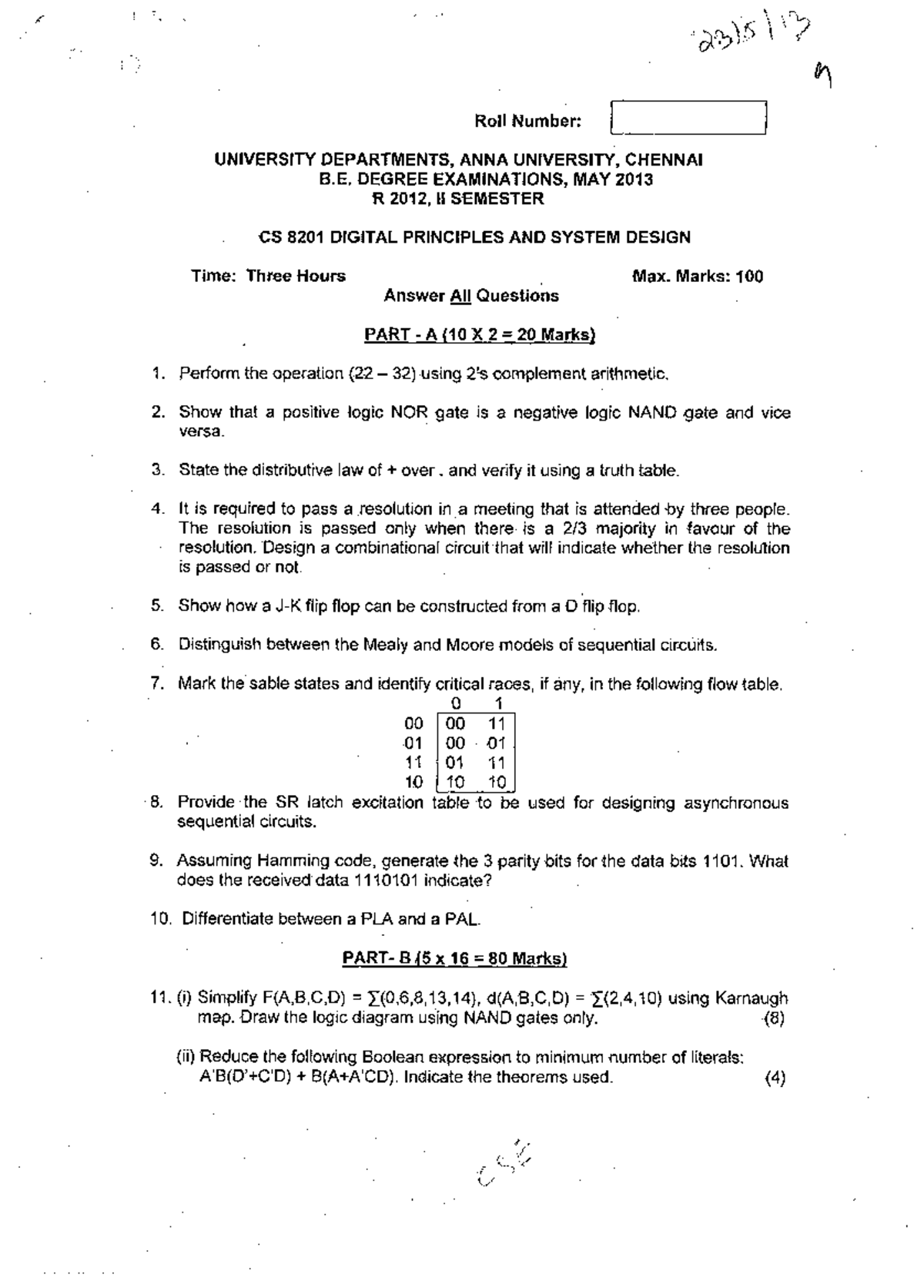 Model Question paper - computer science and engineering - Studocu