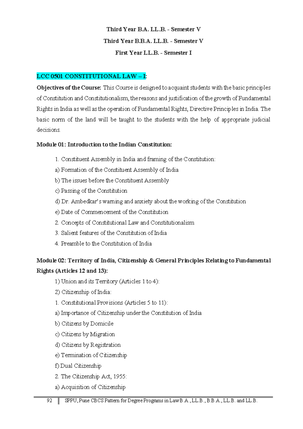 CBCS Syllabus Ac year 2023-24 LLB 1st Year - Third Year B. LL ...