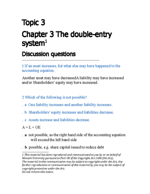 Topic 2 (week 3) tutorial solutions - Week 3 tutorial Topic 2: The recording process (Part 1 ...