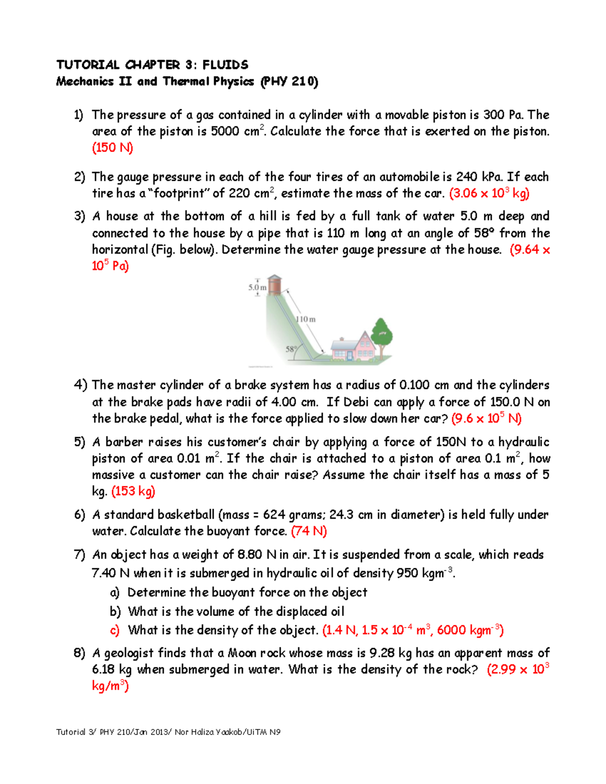 Tutorial 4 Chapter 4 - Tutorial 3/ PHY 210/Jan 2013/ Nor Haliza Yaakob/UiTM N TUTORIAL CHAPTER 3 ...