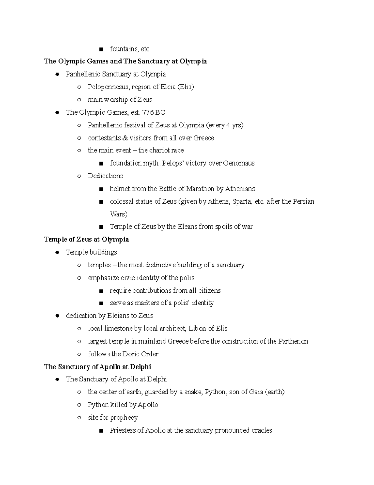 Peloponnesian Wars - Ŷ IRXQWDLQV HWF 7KH 2O\PSLF *DPHV DQG 7KH 6DQFWXDU ...