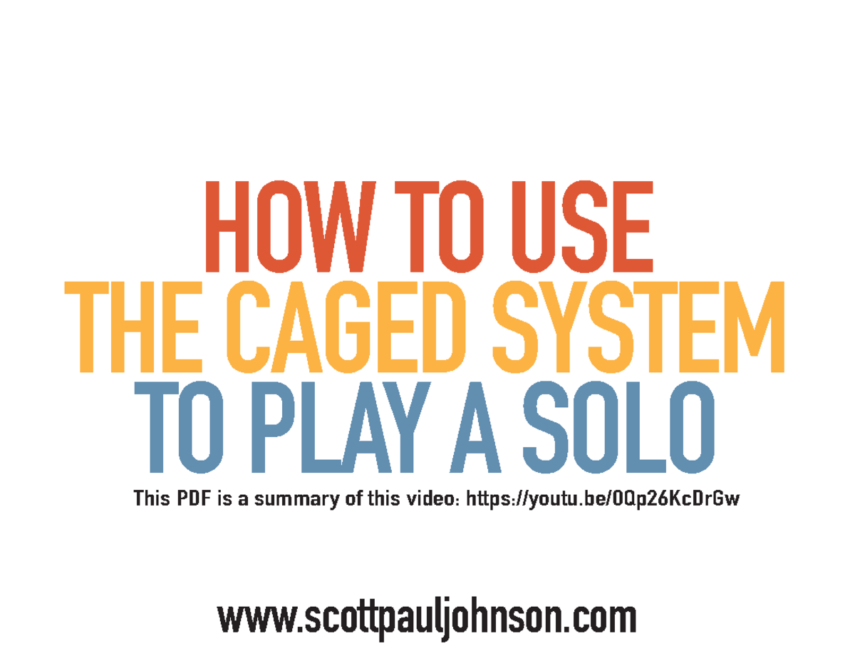 How to use the Caged system to play a solo - HOW TO USE THE CAGED ...