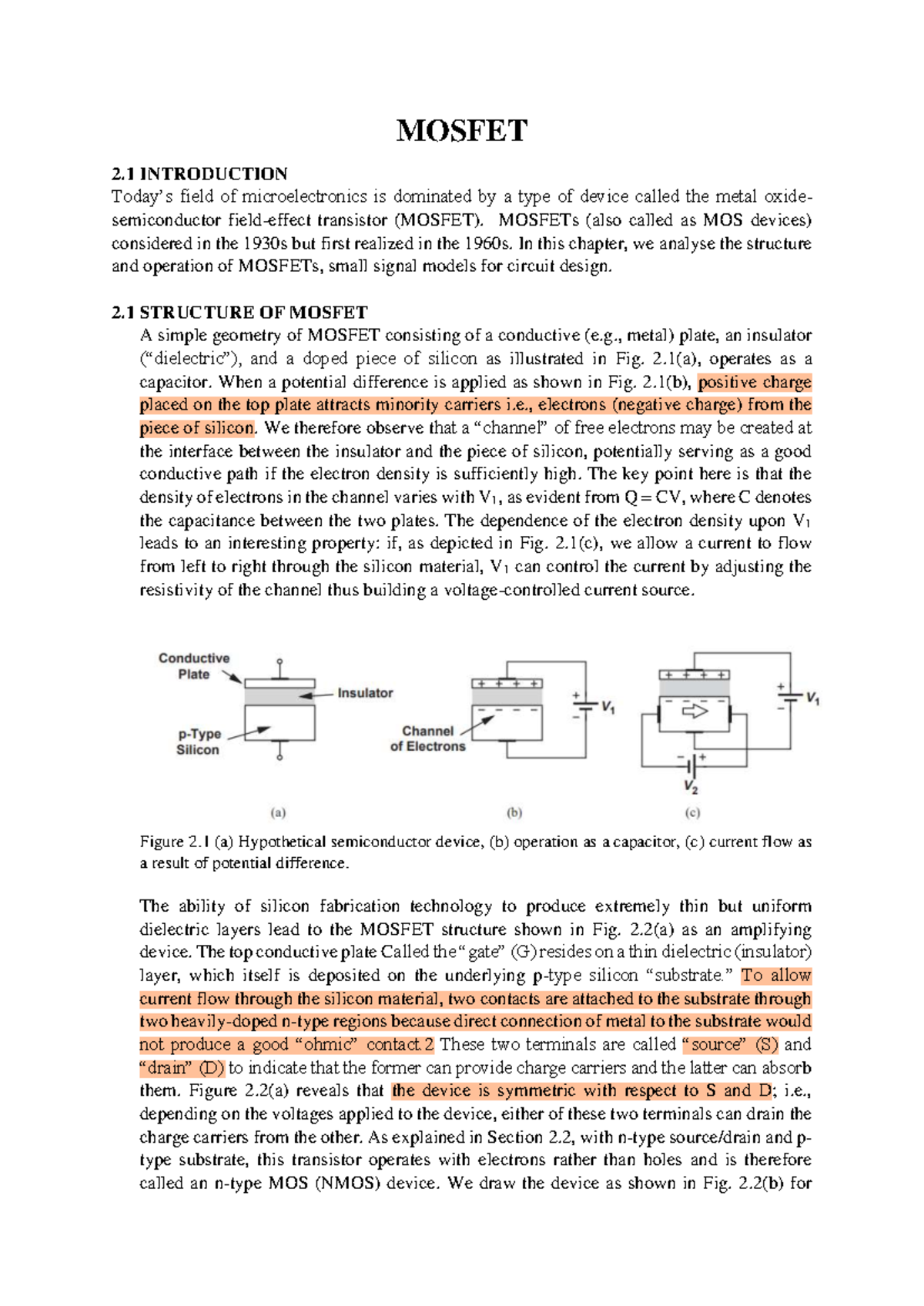 3a Mosfet - MOSFET 2 INTRODUCTION Today’s field of microelectronics is ...
