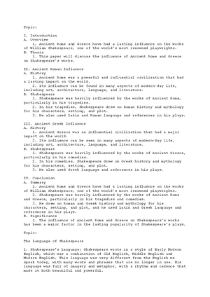 Prof. Cavanagh - ENG311RW #3 - Topic: Shakespeare's plays have been ...