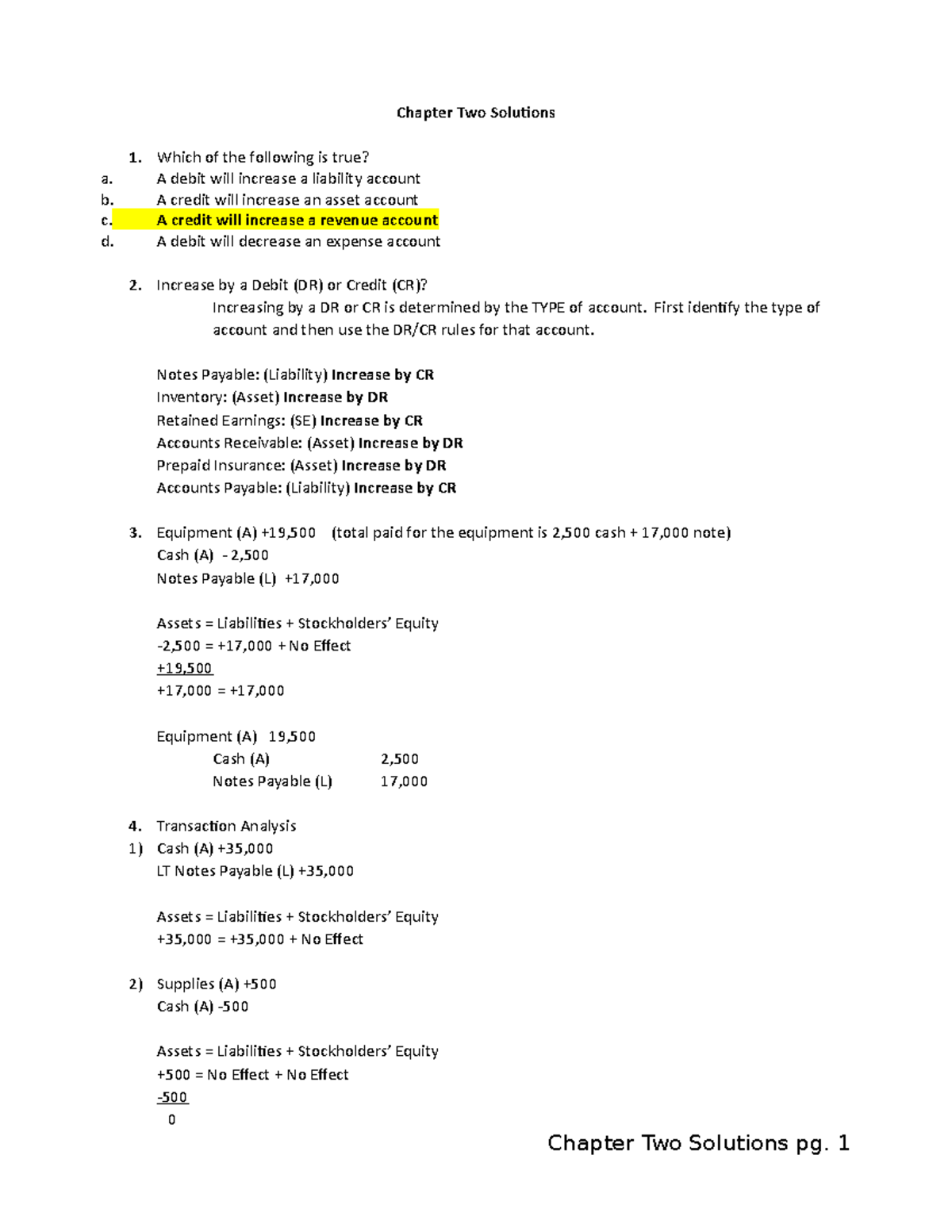 Additional Problems Chapter Two - Solutions - Updated - Chapter Two ...