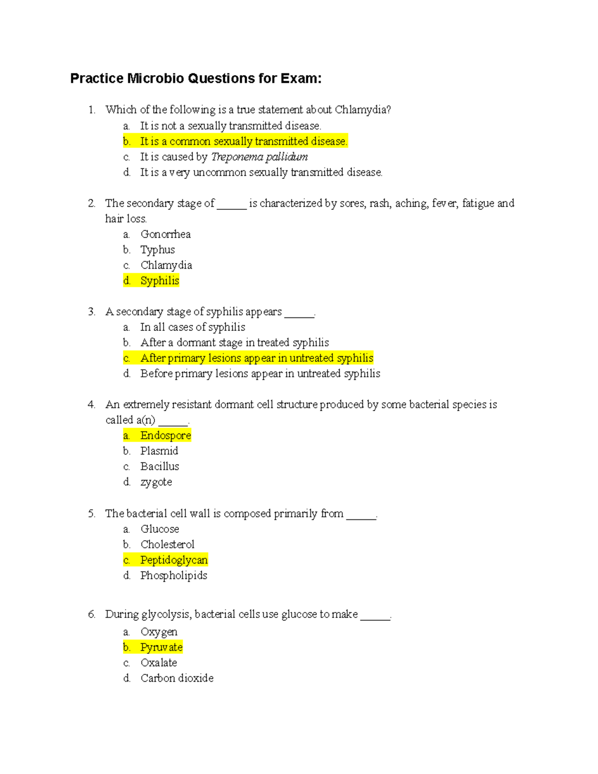 Practice Microbio Questions part 4 - Practice Microbio Questions for ...