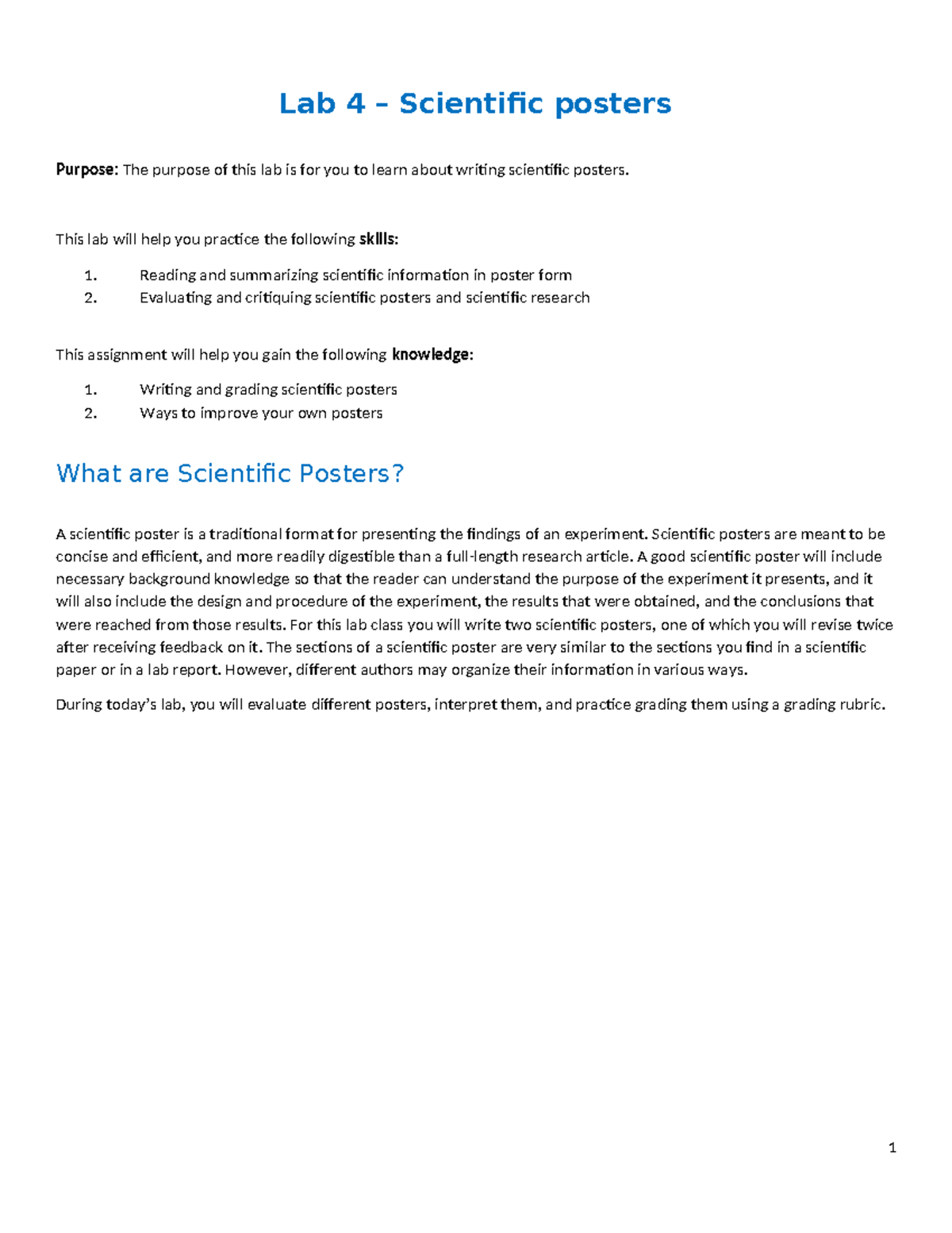 Lab 4 - Scientific Posters Fall 2023 - Lab 4 – Scientific posters ...