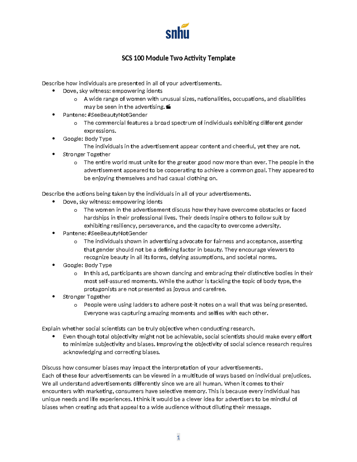 SCS 100 Module Two done - nknkn - SCS 100 Module Two Activity Template ...