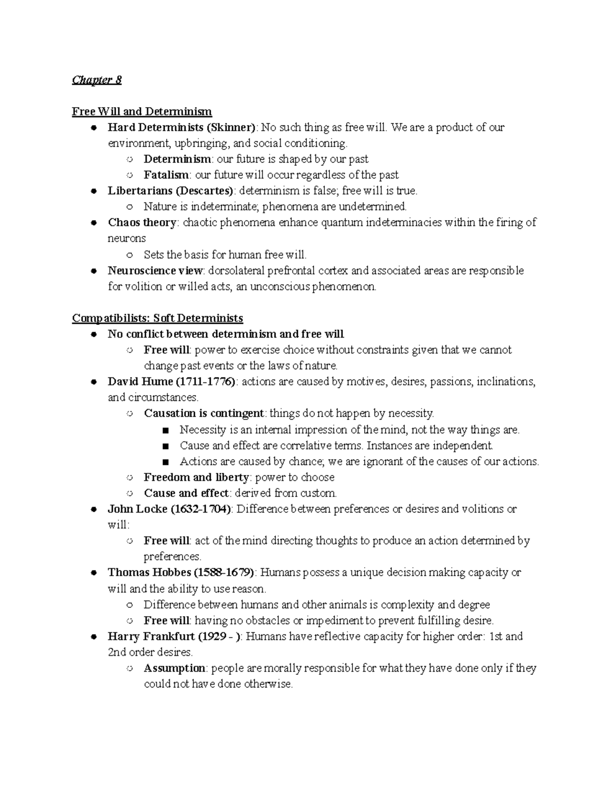 Chapter 8 - Behaviorism and Free Will - PSY 426 - NU - Studocu