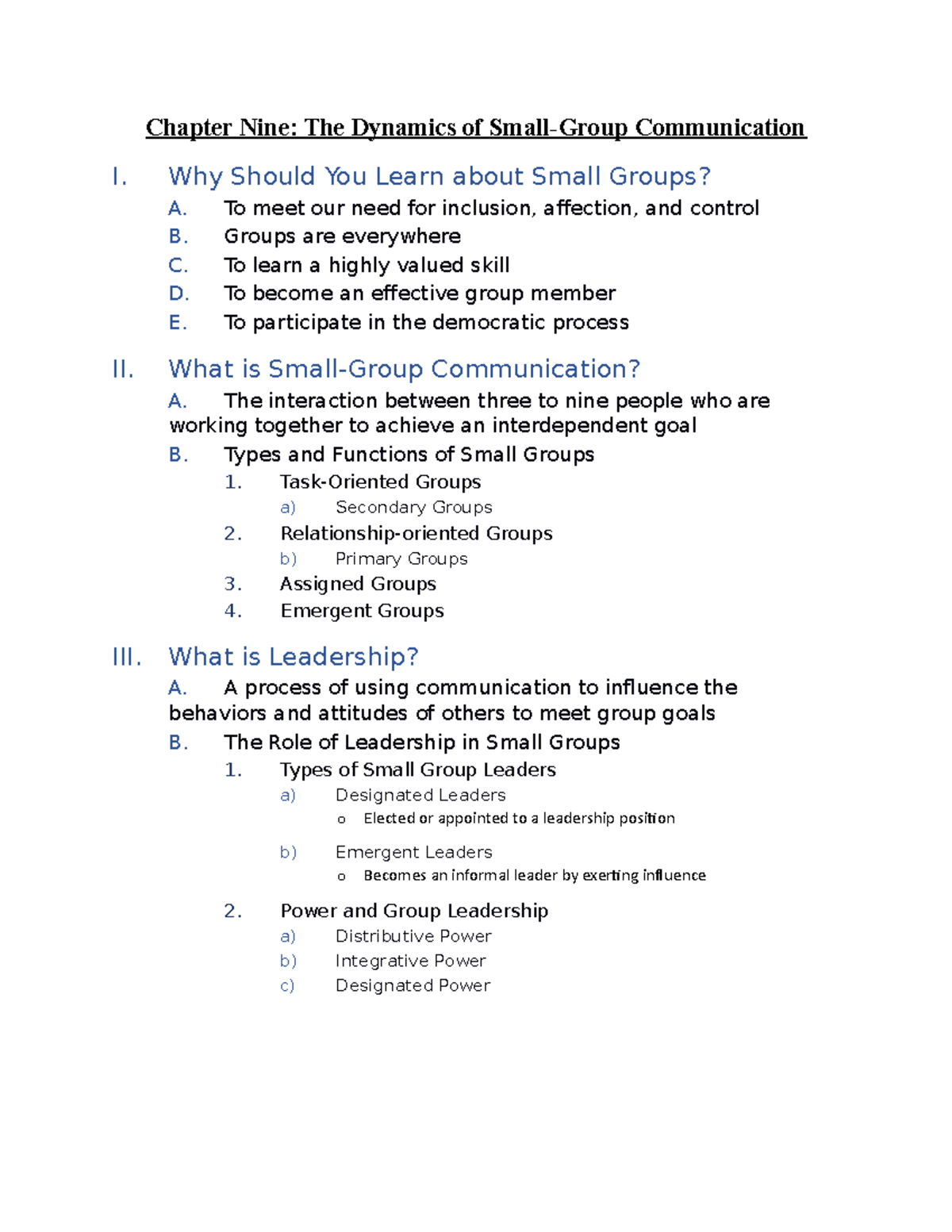 SPC2017 Chapter Nine The Dynamics of Small-Group Communication - Why ...