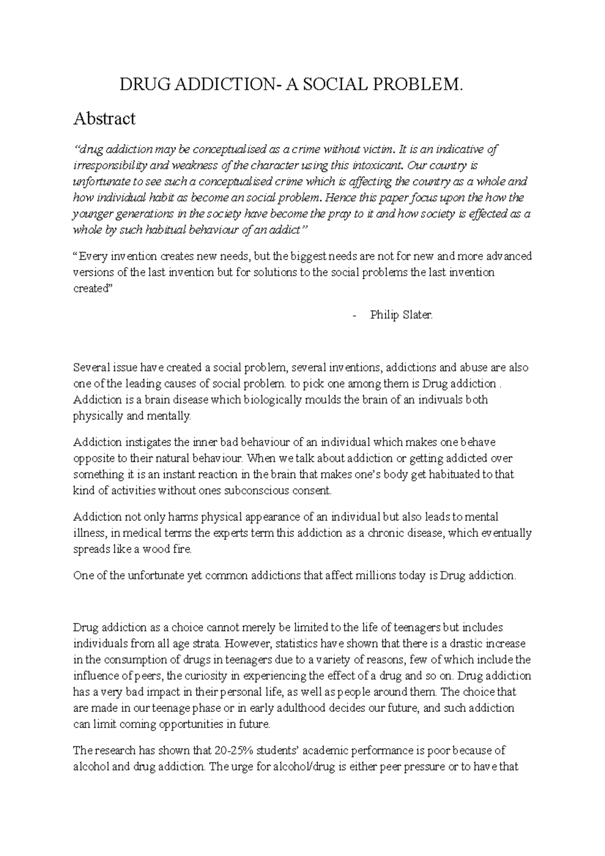 DRUG Addiction- a social impact . how society is effected - DRUG ...