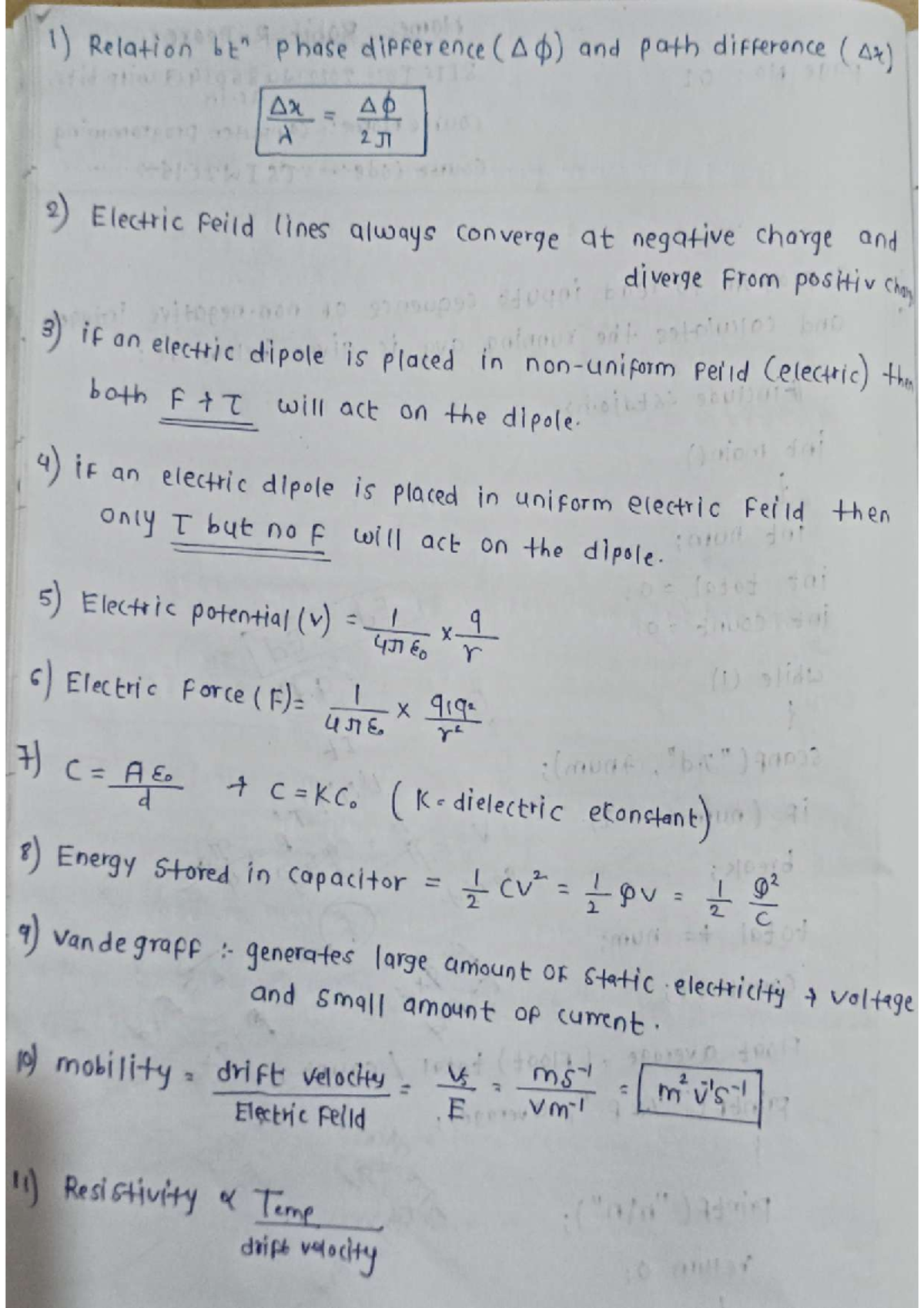 1000182684 - Notes on ray optics - 1) Relation phase difference ( A ...