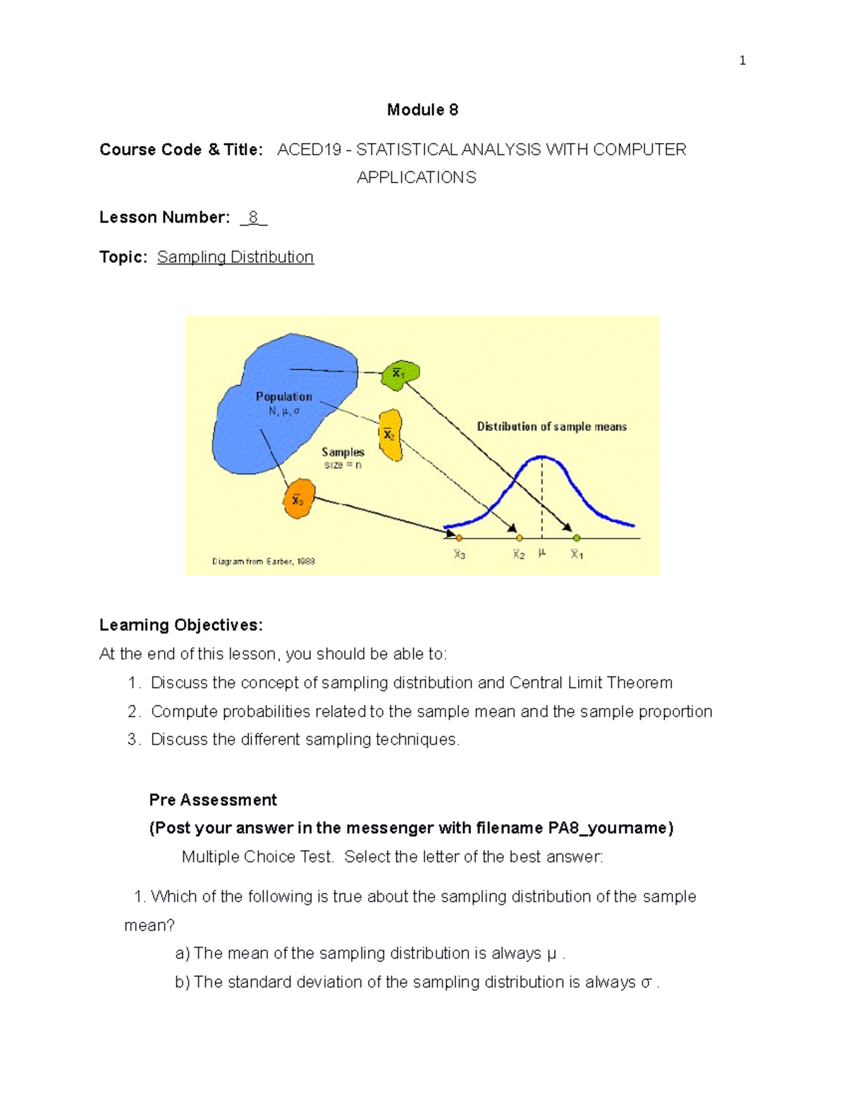 Modules in -Statistical Analysis in Science, Technology and Society ...