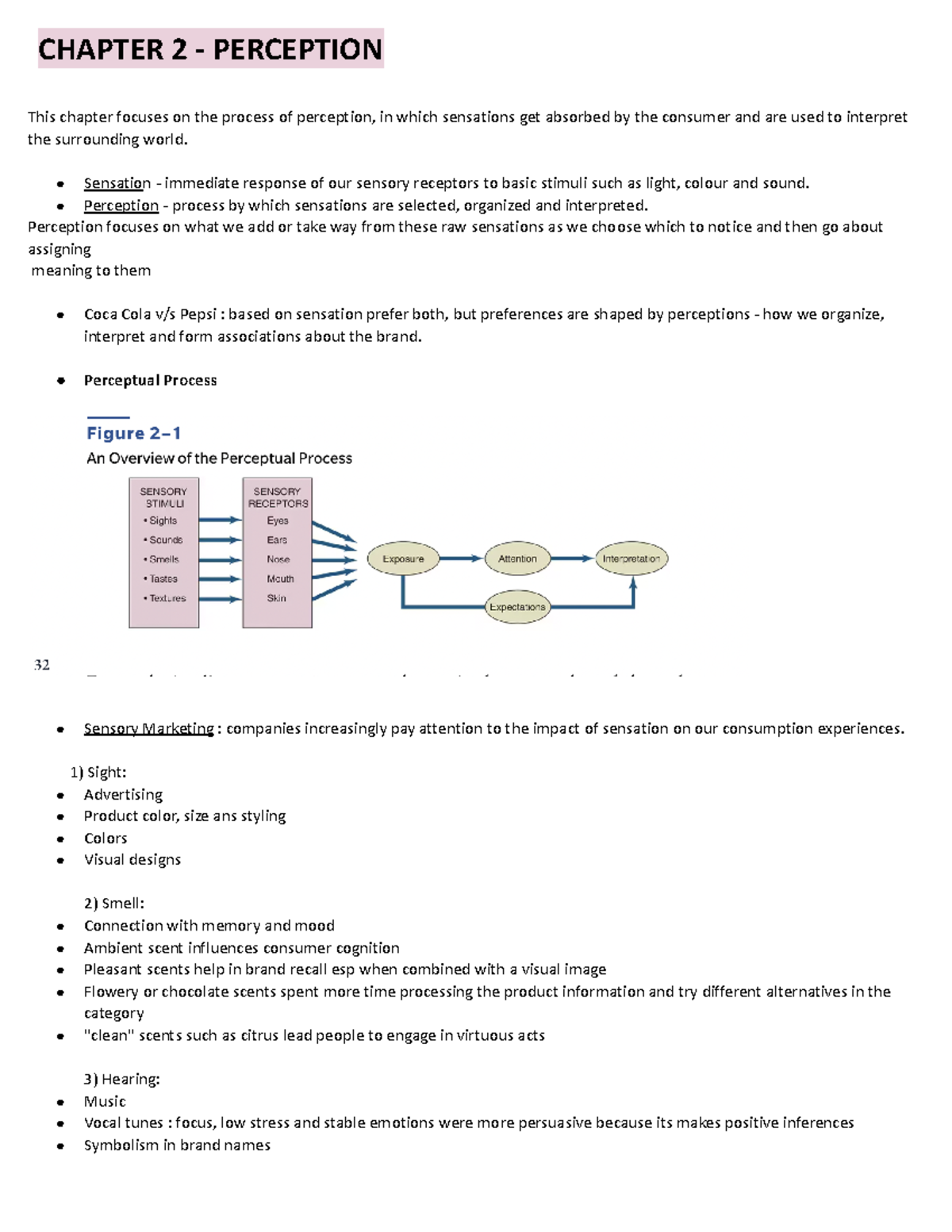 362 Ch 2 - Perception - CHAPTER 2 - PERCEPTION This chapter focuses on ...