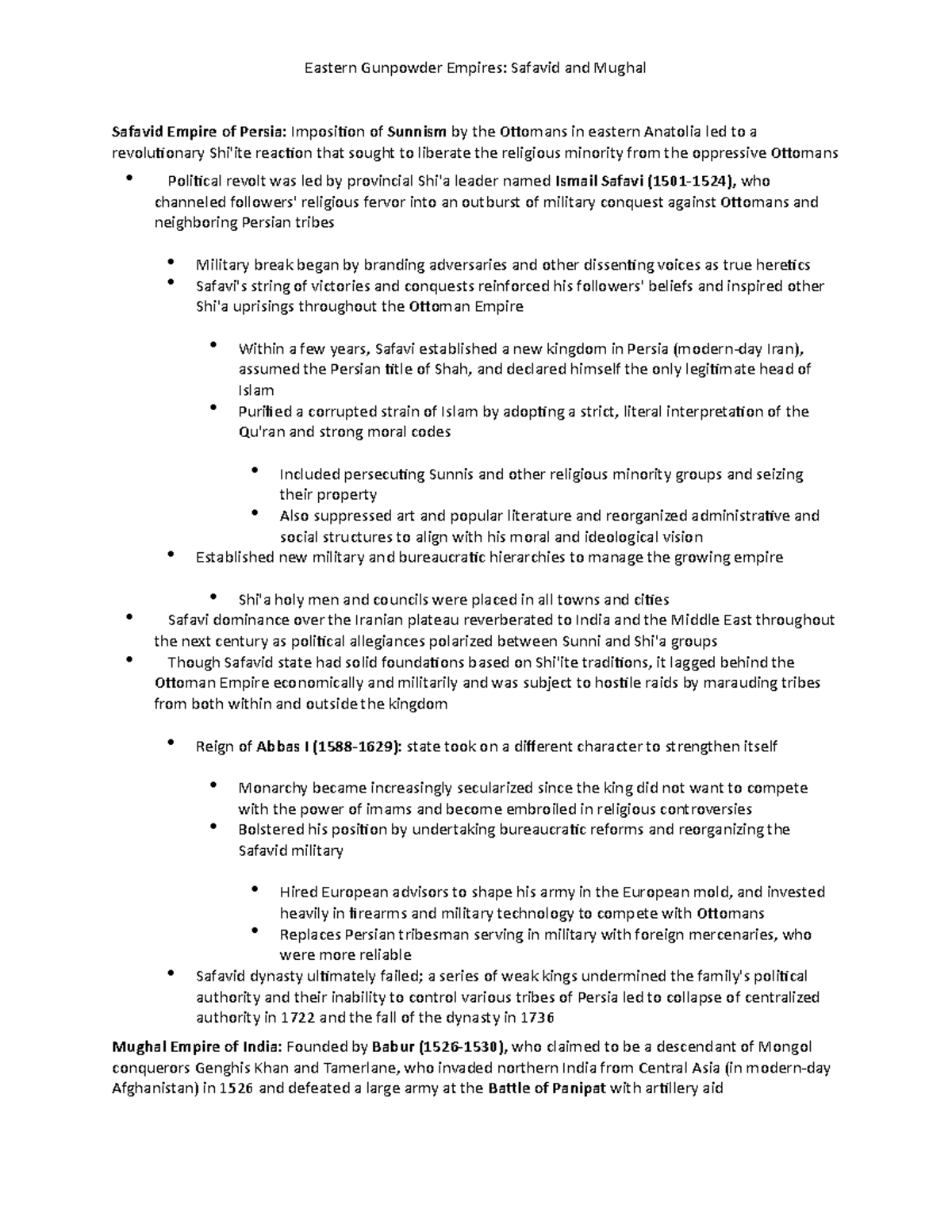 Eastern Safavid Empires - Eastern Gunpowder Empires: Safavid and Mughal ...