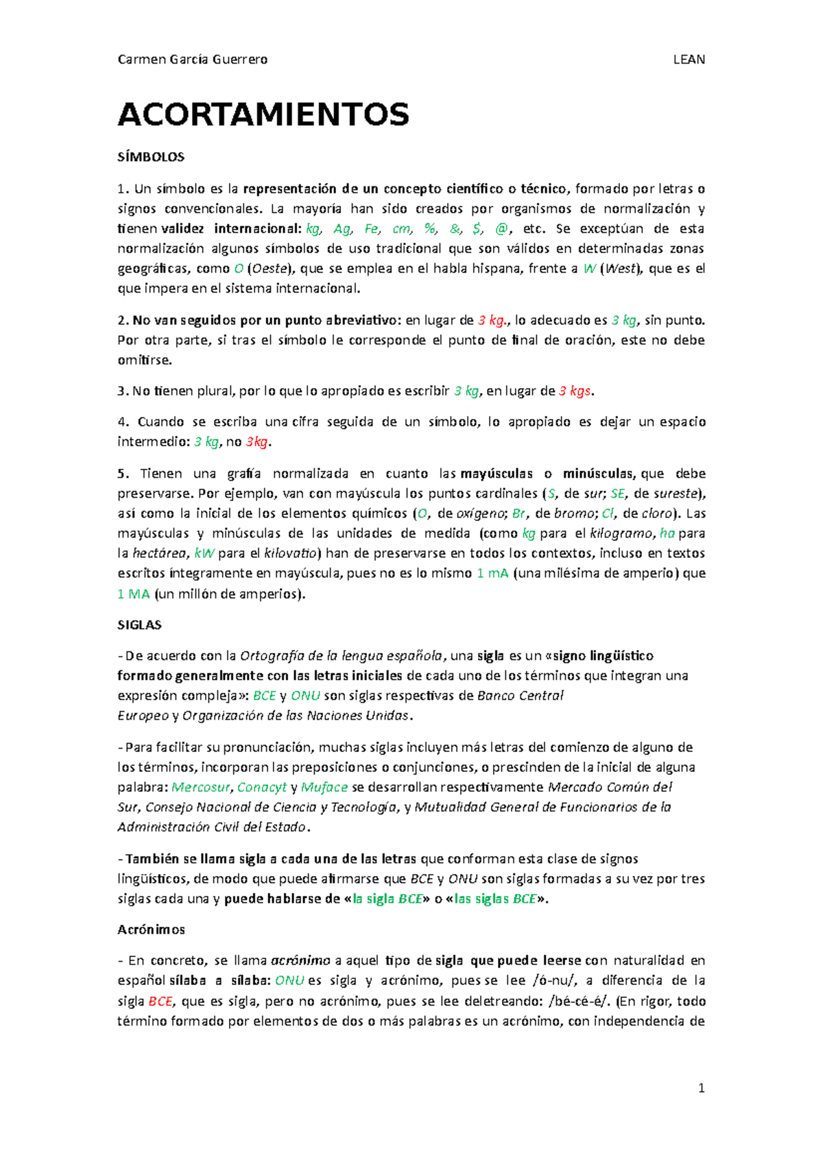 Acortamientos - Carmen García Guerrero LEAN ACORTAMIENTOS SÍMBOLOS Un símbolo es la ...