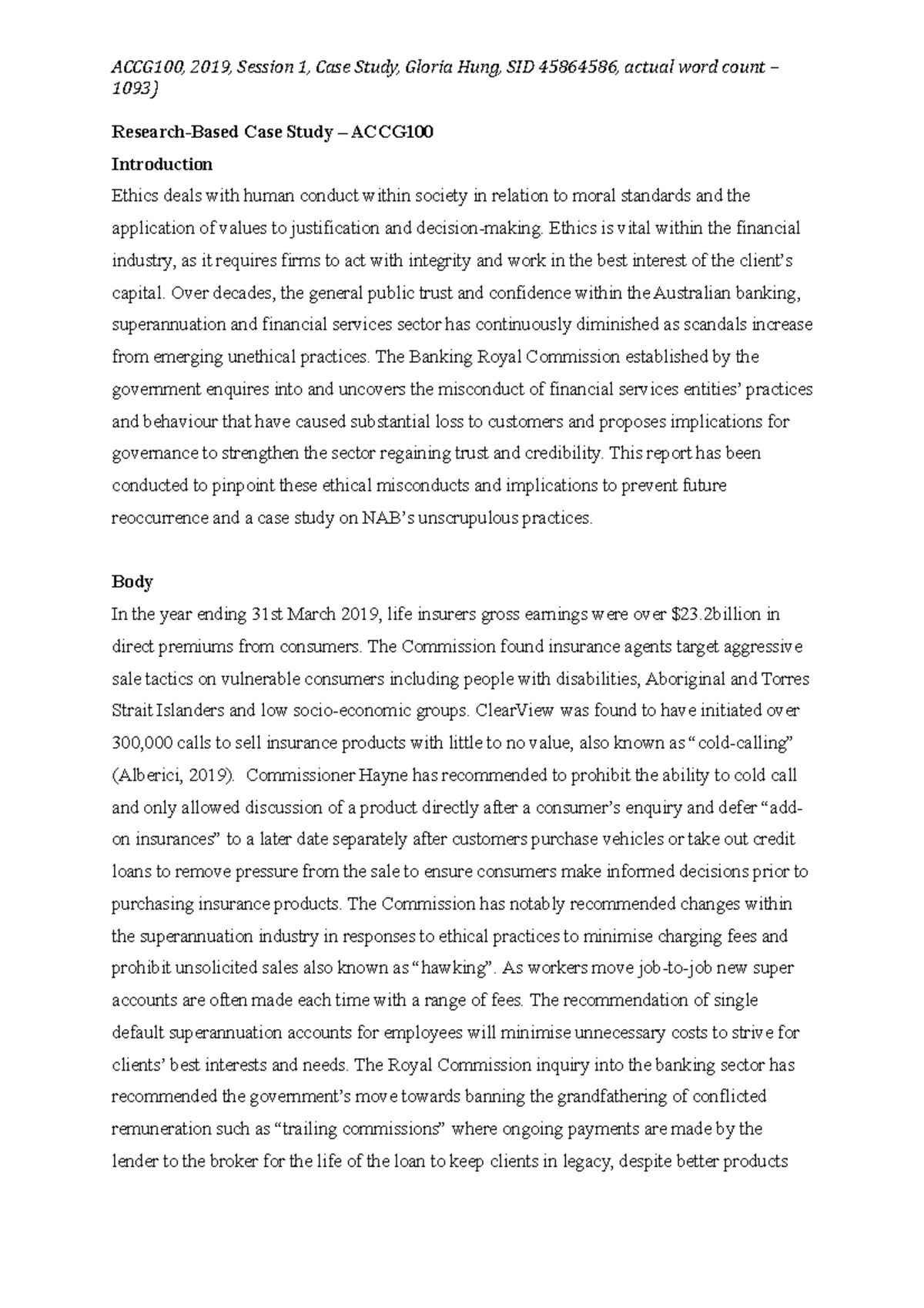 Research Based Case Study - Assessment - 1093) Research-Based Case ...