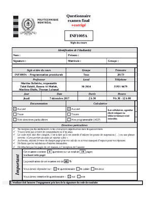 Inf1600 tp1 - rapport de lab - INF1600 TP Ar hite ture du pro esseur ...
