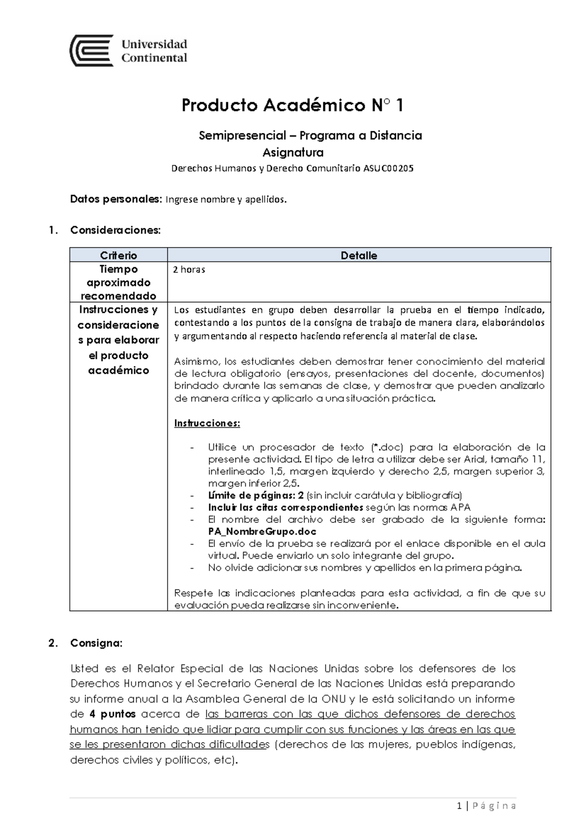 PA01-B 1 - producto academico colaborativo - Producto Académico N° 1 Semipresencial – Programa a ...