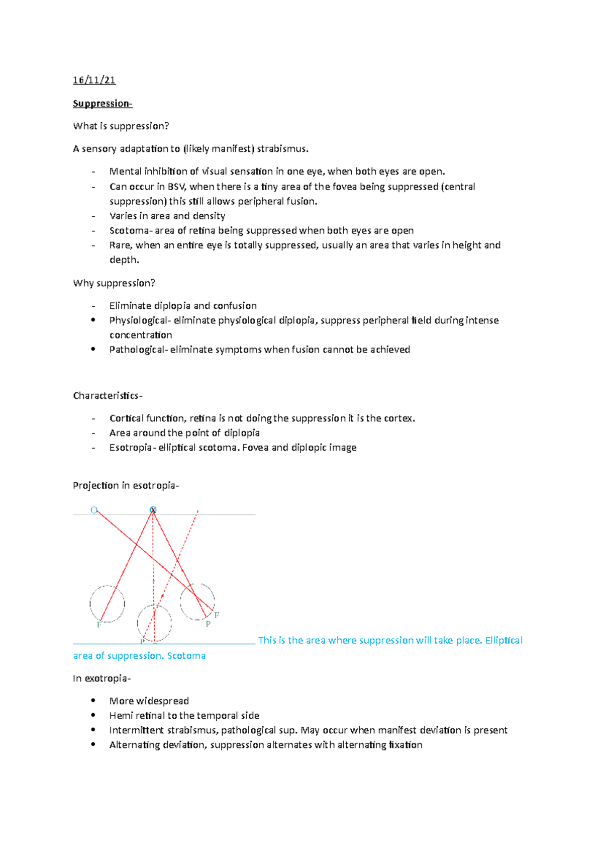 Suppression - Orthoptic notes including anatomy and physiology of the ...
