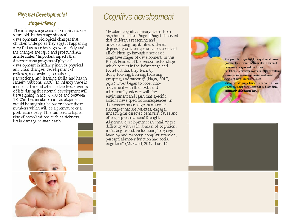 Brochure for mental health - Physical Developmental stage-Infancy ...