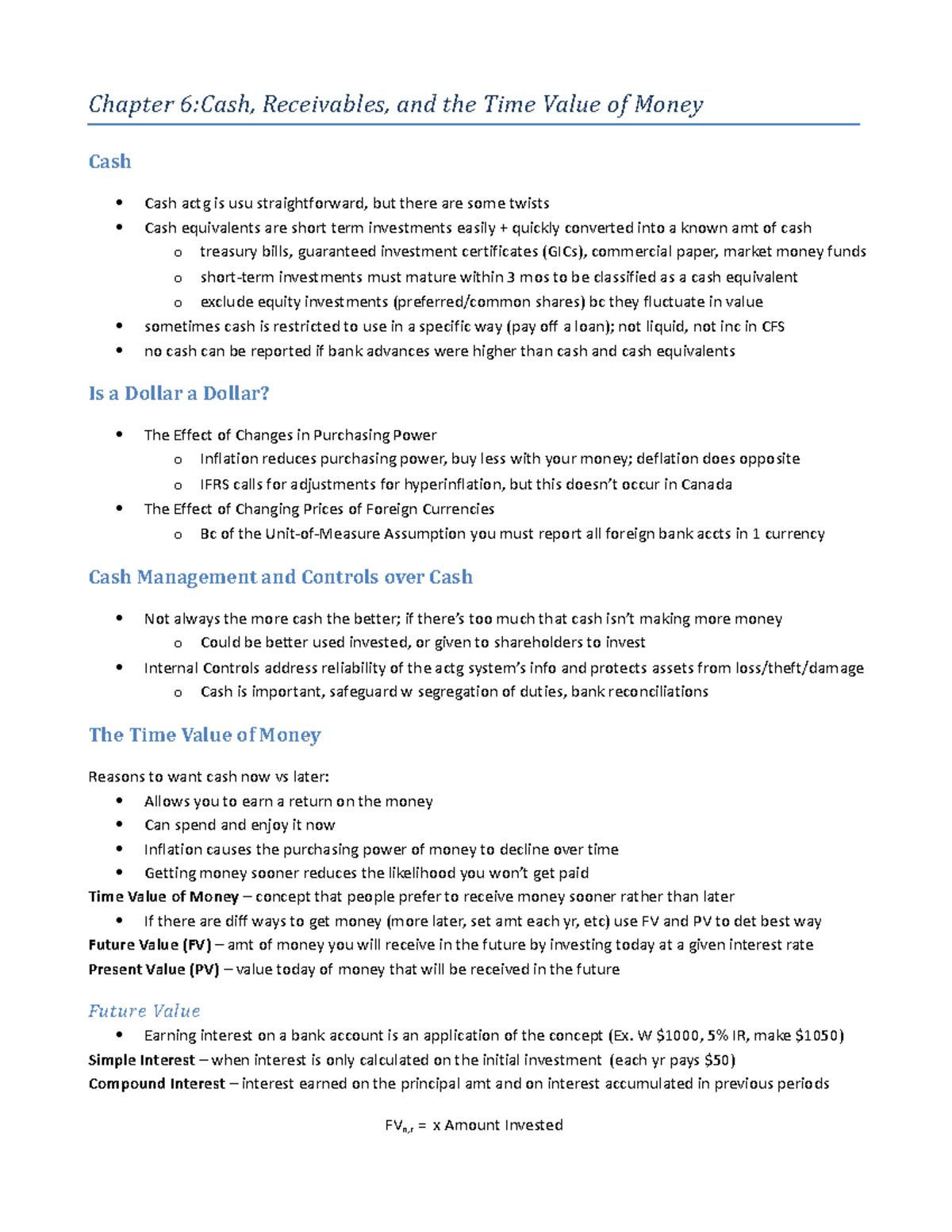 Chapter 6 - Cash, Receivables, and the Time Value - W $1000, 5% IR ...