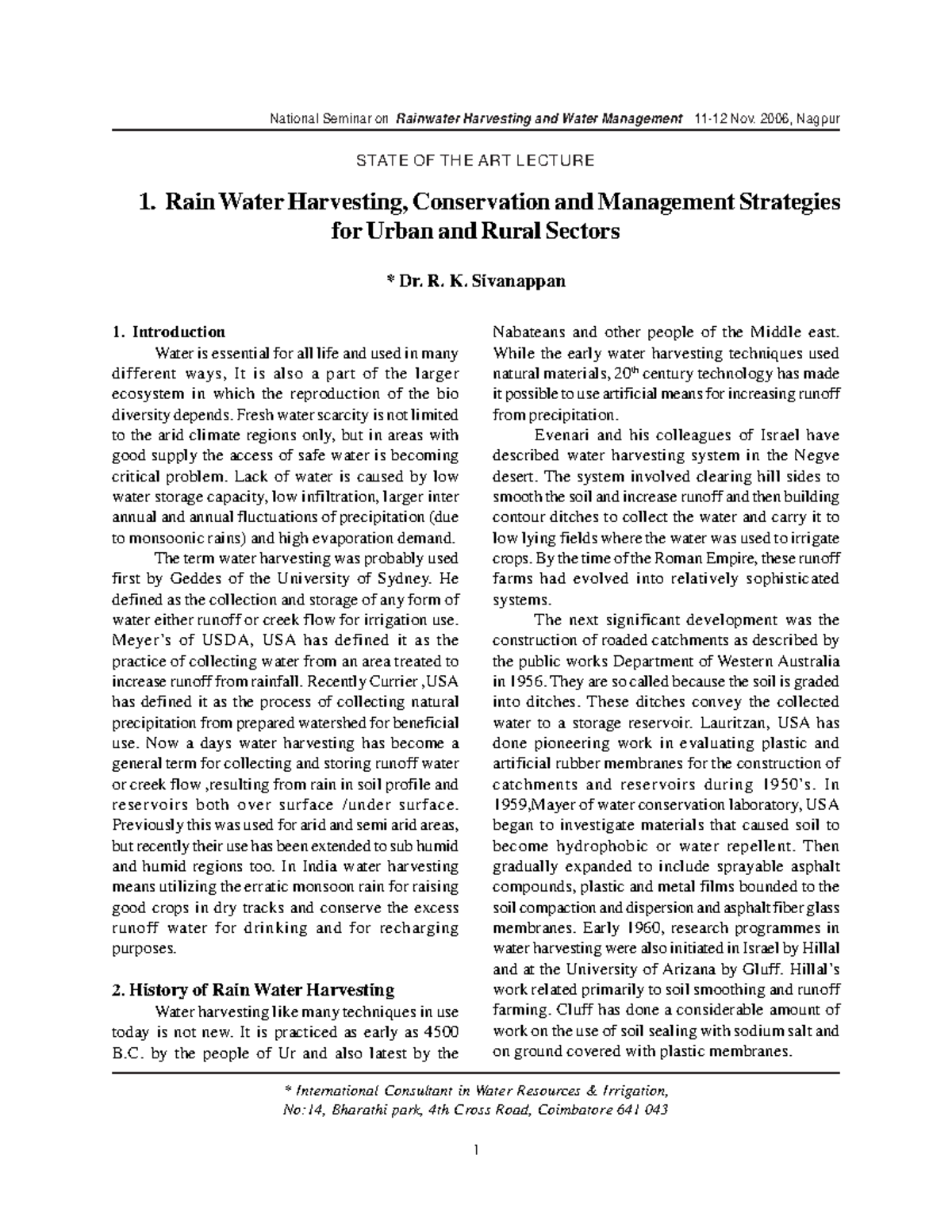 physical education - Introduction Water is essential for all life and ...