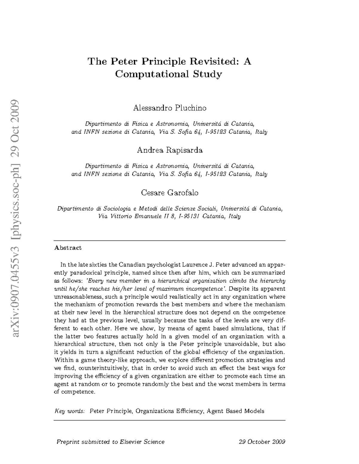The Peter Principle Revisited - Alessandro Pluchino - arXiv:0907 ...