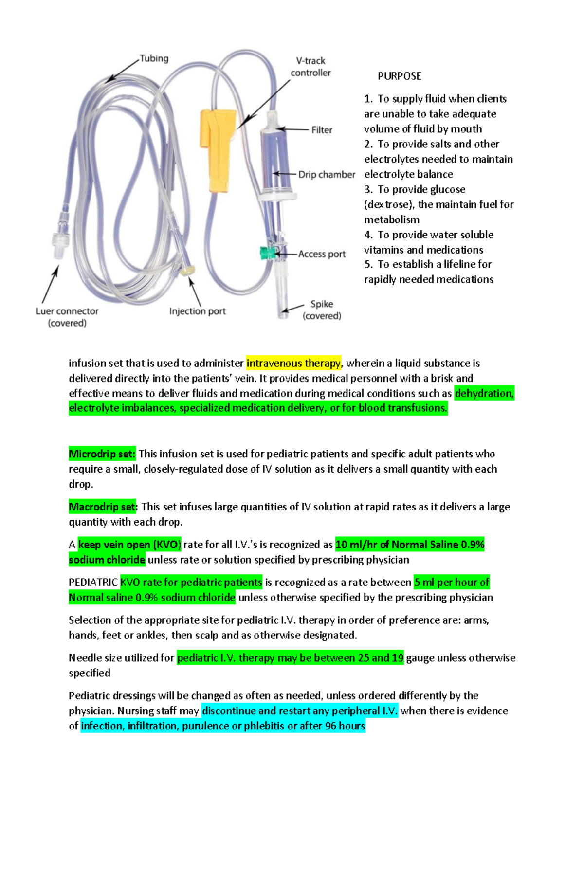 IV theraphy - This will serve as reviewer for nursing student - PURPOSE ...