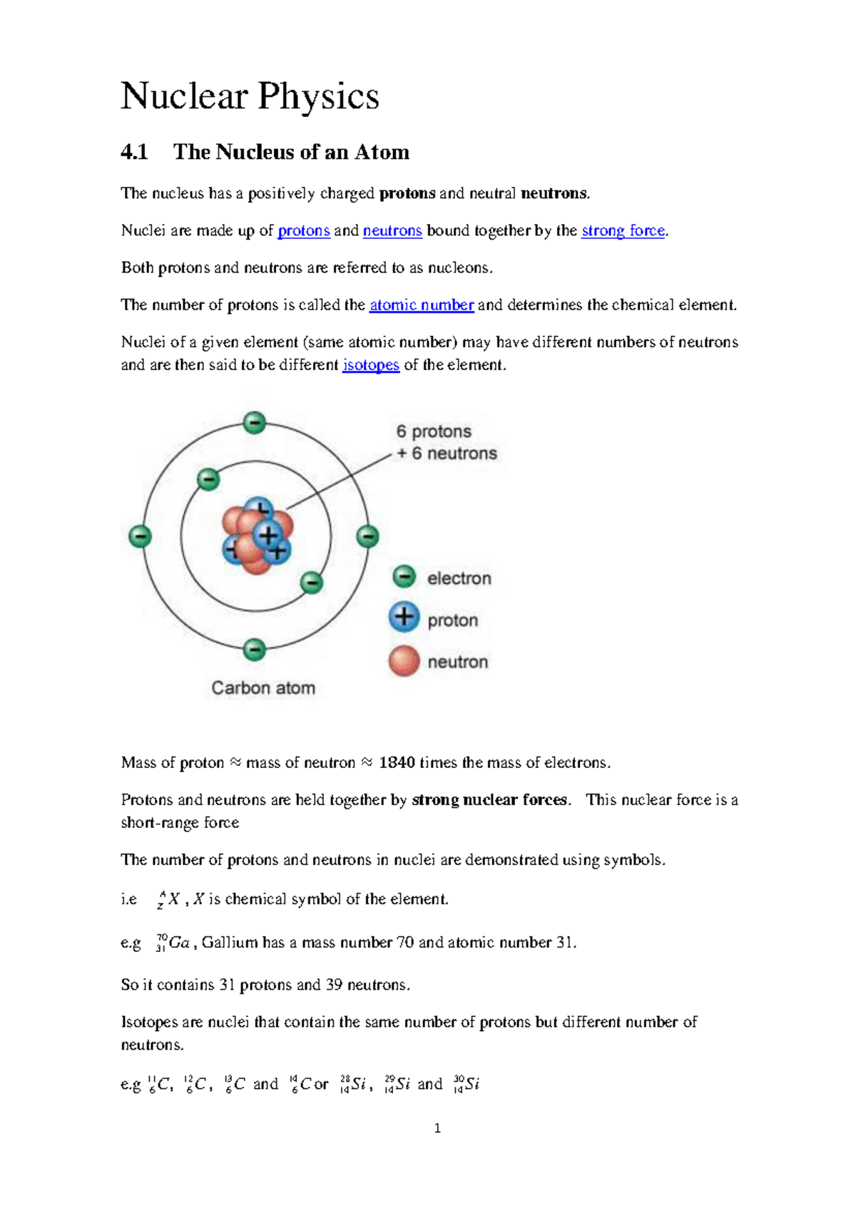 Lecture 12 2023 - Summary Morden physics - Nuclear Physics ####### 4 ...