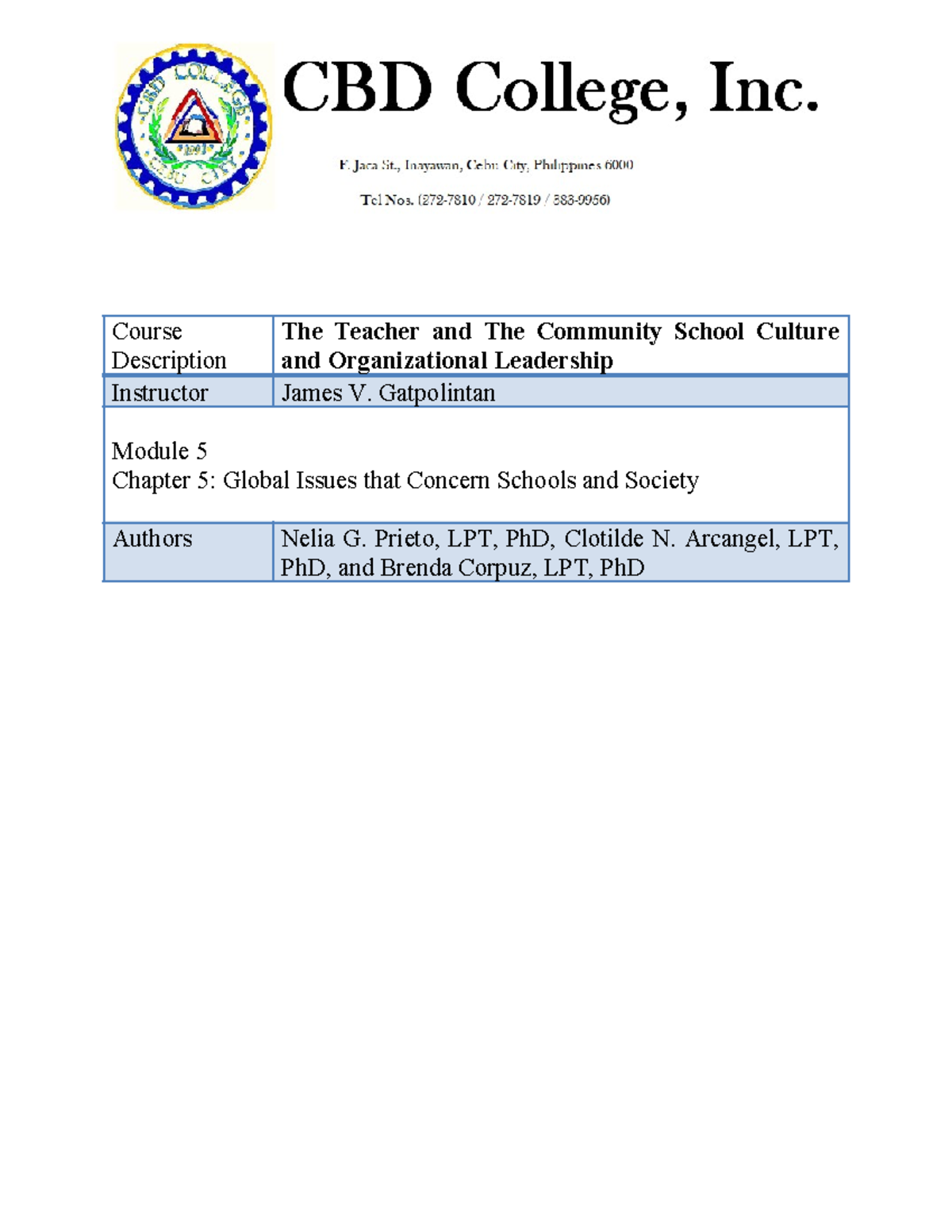 MODULE 6-8 LEARNING MATERIALS THAT COULD HELP YOU - Course Description ...