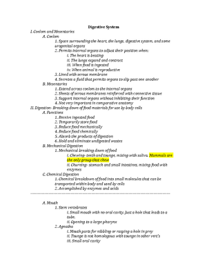 Comparative Anatomy Exam 3 Study Guide - Comparative Anatomy Exam 3 I ...