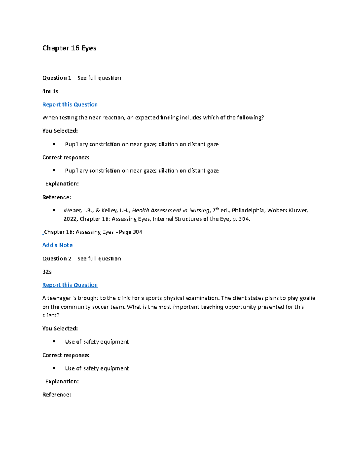 Chapter 16 Eyes course point - Chapter 16 Eyes Question 1 See full ...