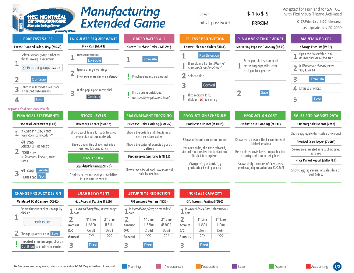 SAP simulation lab Job Aid copy - FORECAST SALES Create Planned Indep ...
