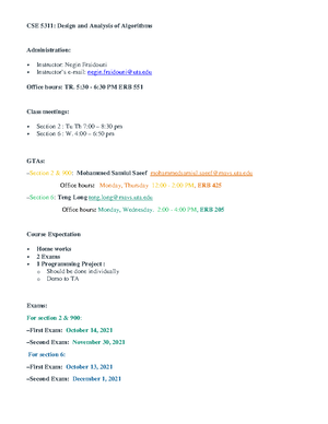 Hw1 - CSE 5311 Homework Assignment 1 (Fall 2022) Due date: 11:59pm 9/1 (Thursday) (upload one ...