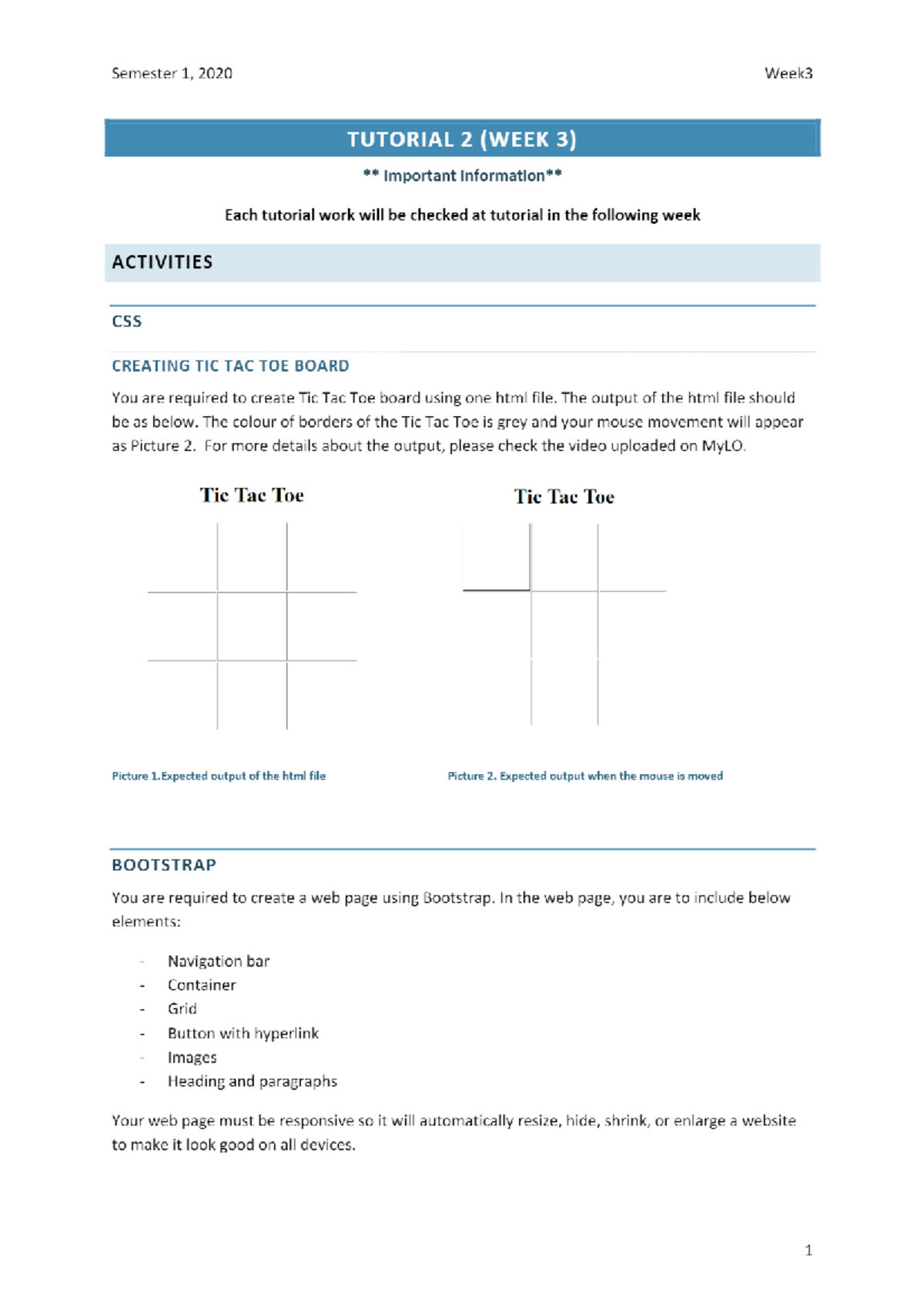 Tute02 - KIT502 Web Development - K7I - UTAS - Studocu
