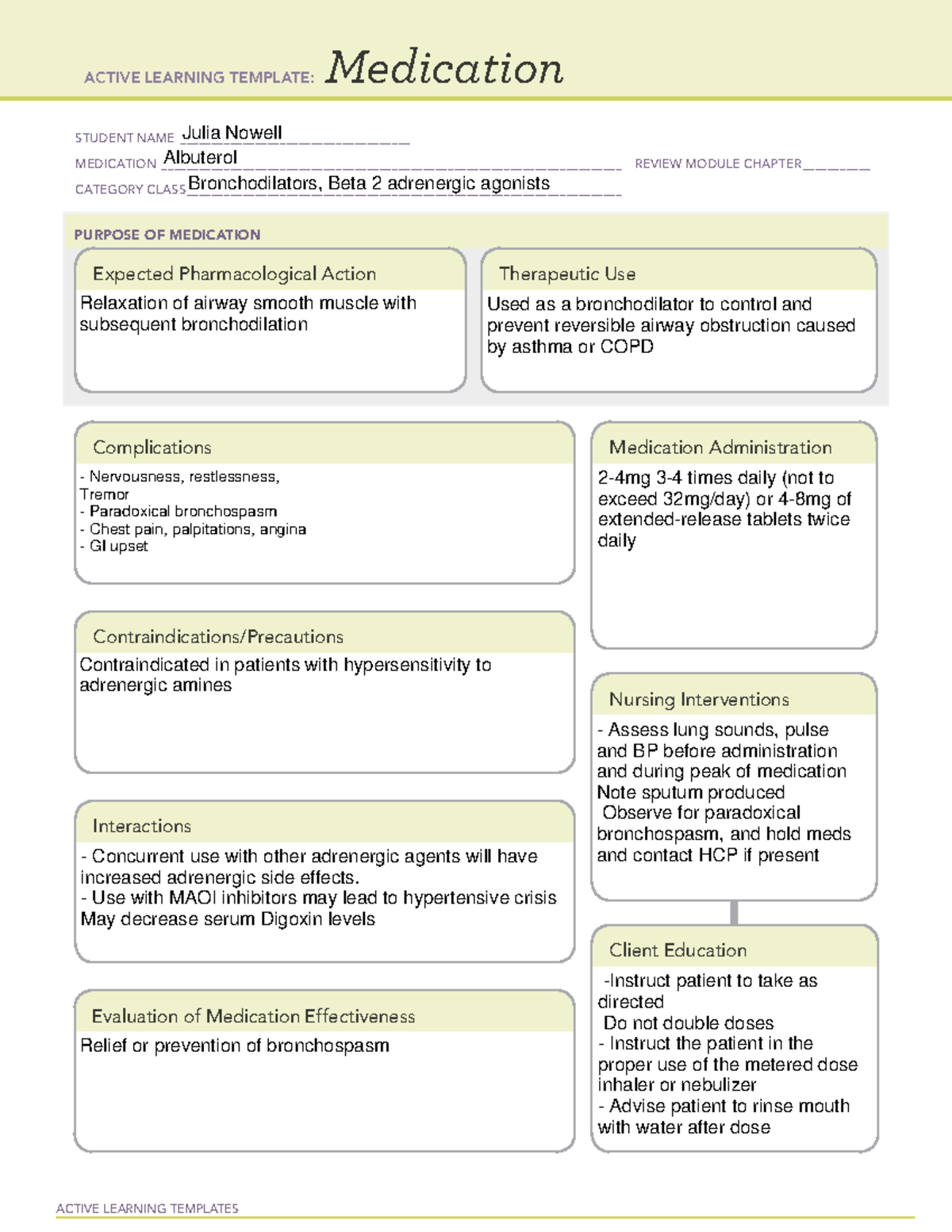 ATI medication template (1) Edited - ACTIVE LEARNING TEMPLATES ...