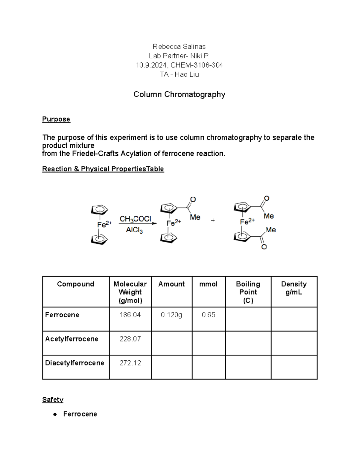 Ochem 2 Lab 6 complete - Summary Organic Chemistry II - Rebecca Salinas ...