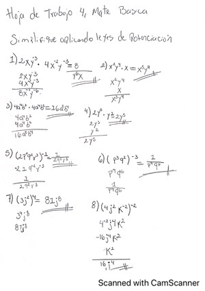 Hoja de mate parte 3 - Ejercicios - Matemática Básica - 21) = 6493 p4, 22) 241516 K 12 12 = 16 K ...